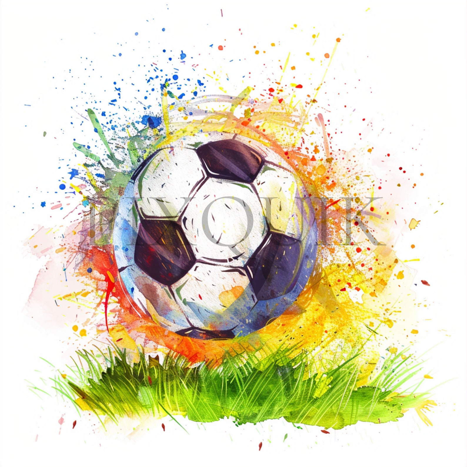Watercolor Soccer Ball Clipart | Sports Art Print (digital Download) - Etsy