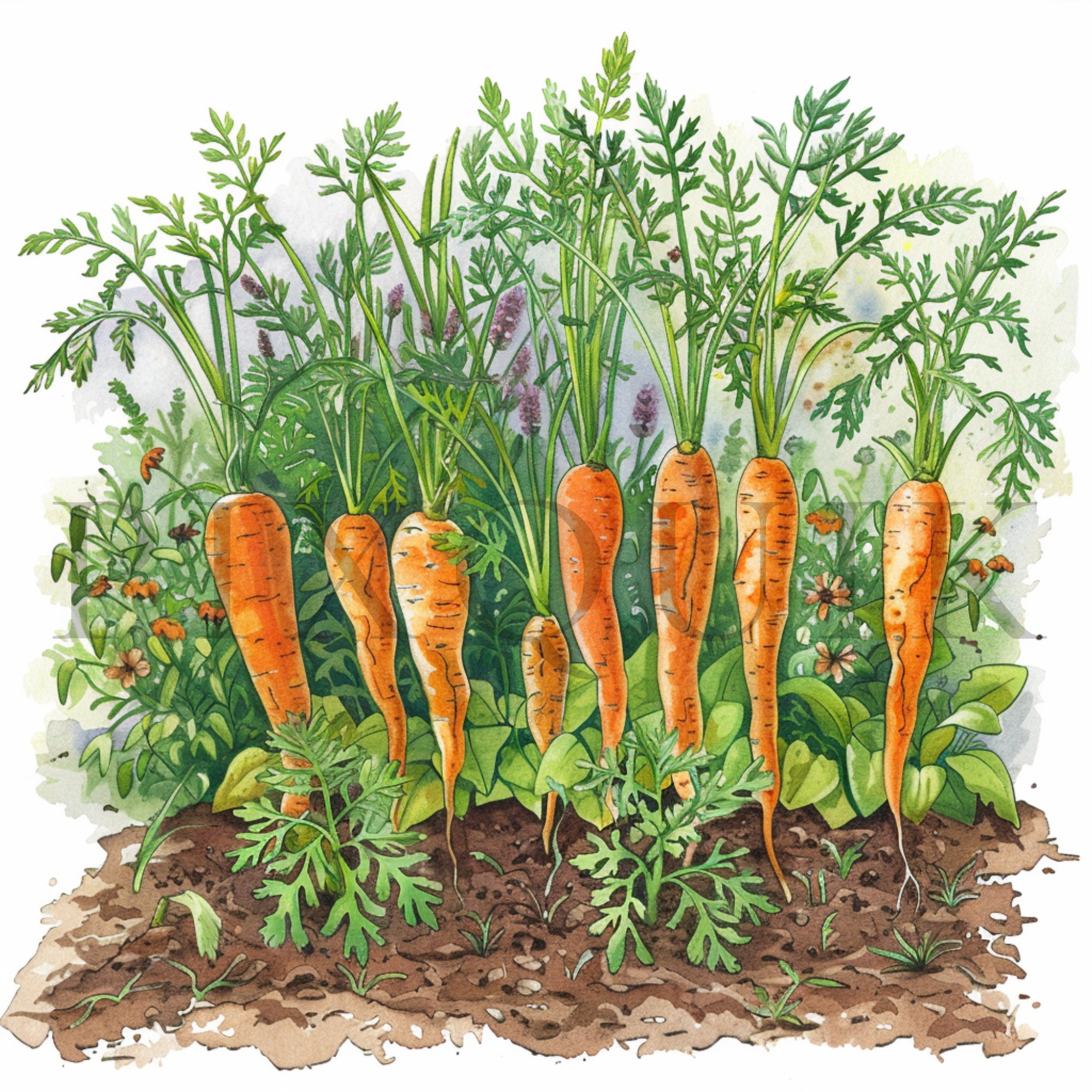 Watercolor Carrot Clipart 10 High Quality Jpgs Digital Download ...