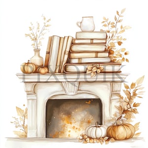 Autumn Fireplace Clipart 10 High Quality Jpg's Cozy Fall Fireplace ...