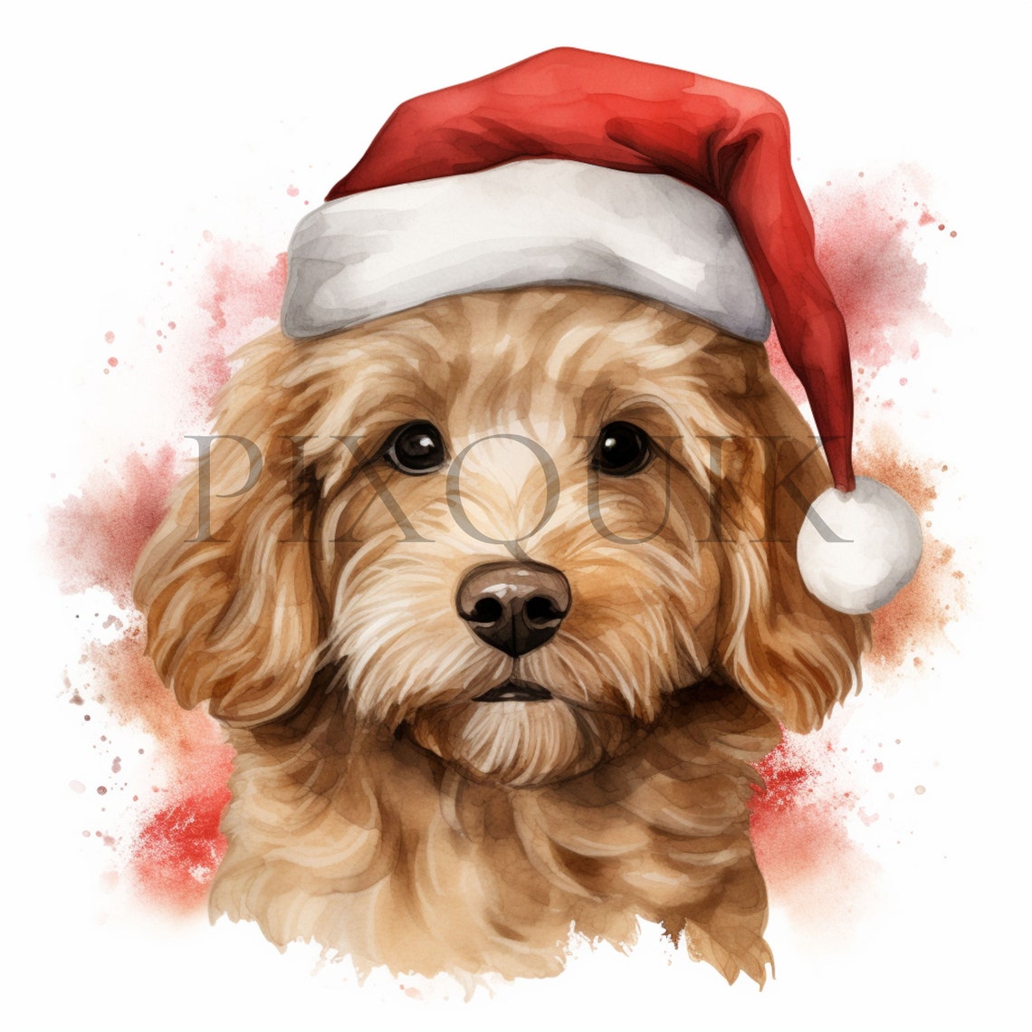 Watercolor Holiday Dog Clipart 10 High Quality Jpgs Christmas Dog Dog ...