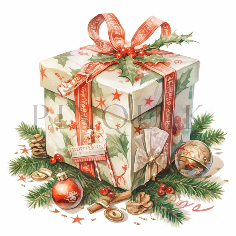 Christmas Gift Box Clipart | Holiday Present Jpgs (digital Download) - Etsy