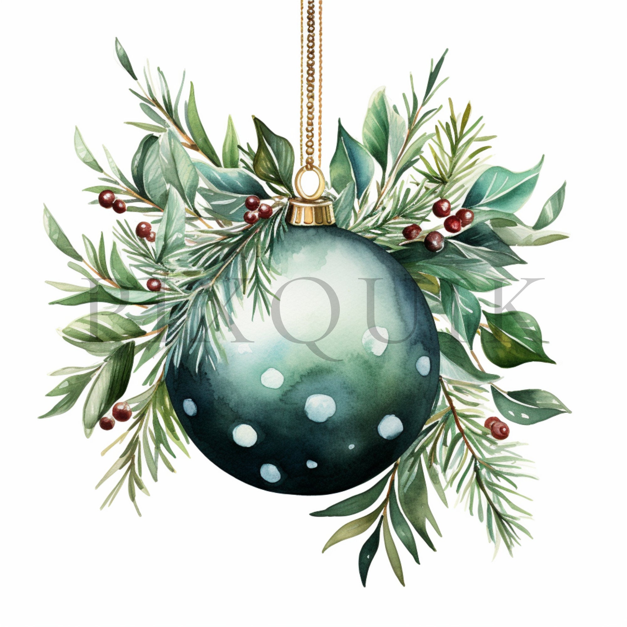 Holiday Tree Decorations Clipart | 10 High Quality Jpgs | Digital ...