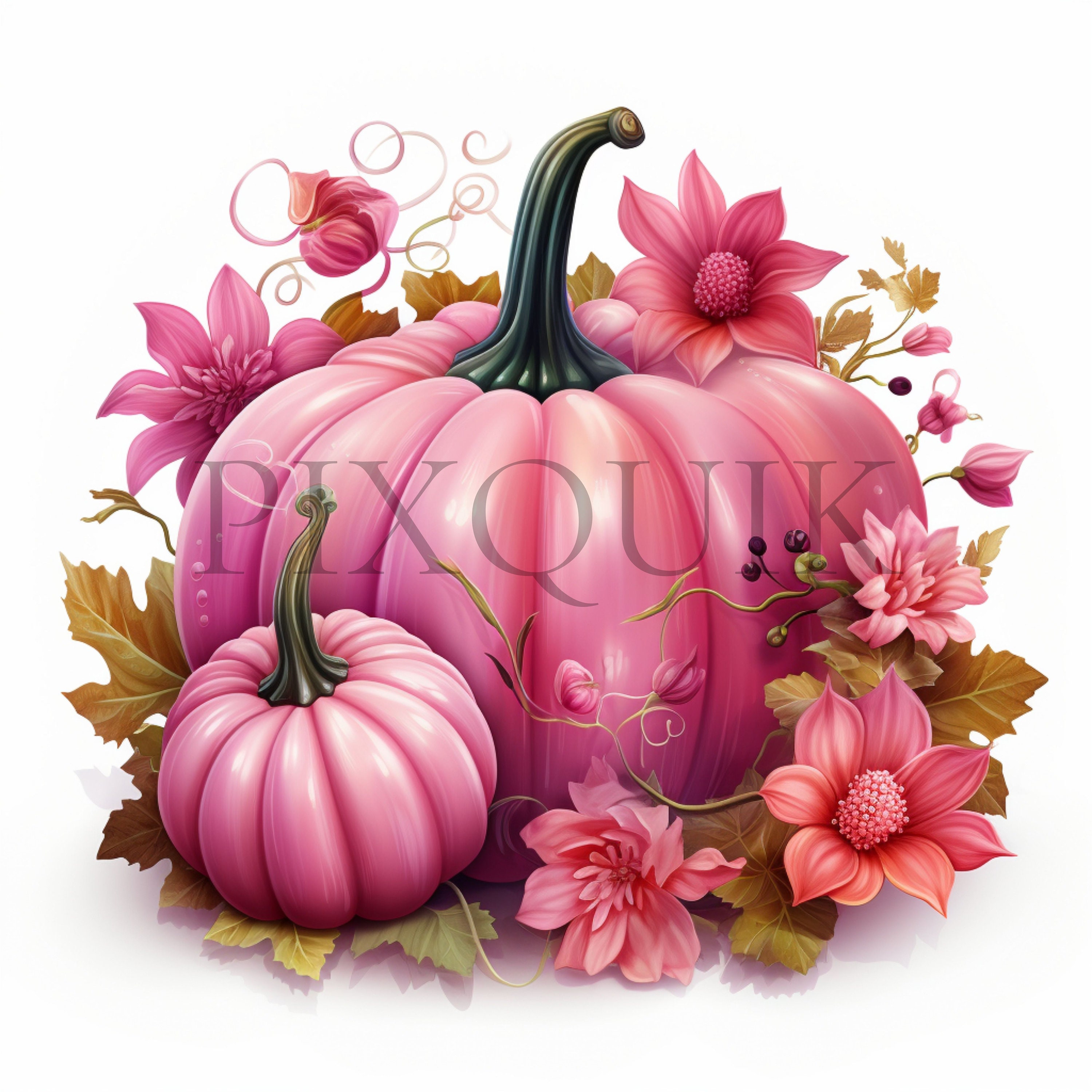 Pink Pumpkins Clipart | 10 High Quality JPG | Pink Pumpkins | Pumpkin ...