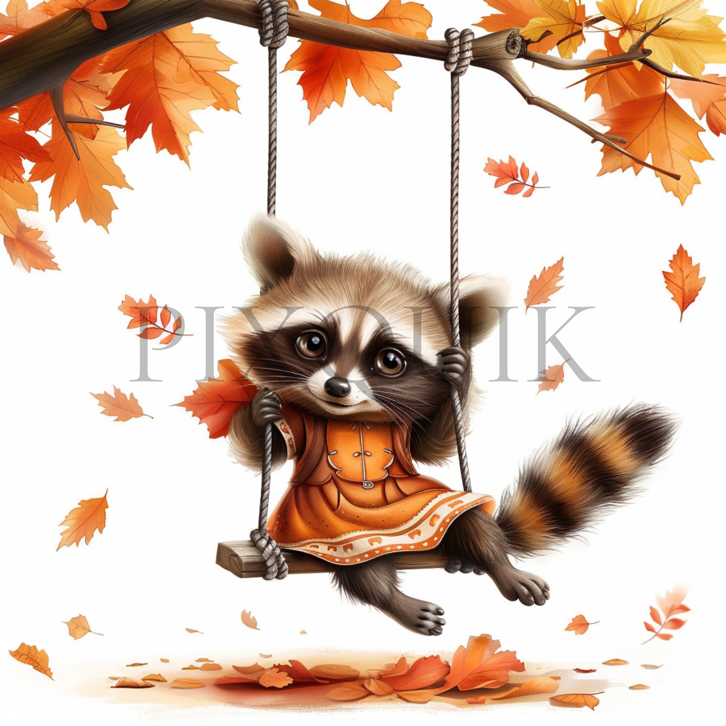 Raccoon Clipart | Fall Animal | 10 High Quality JPG | Autumn | Animal ...