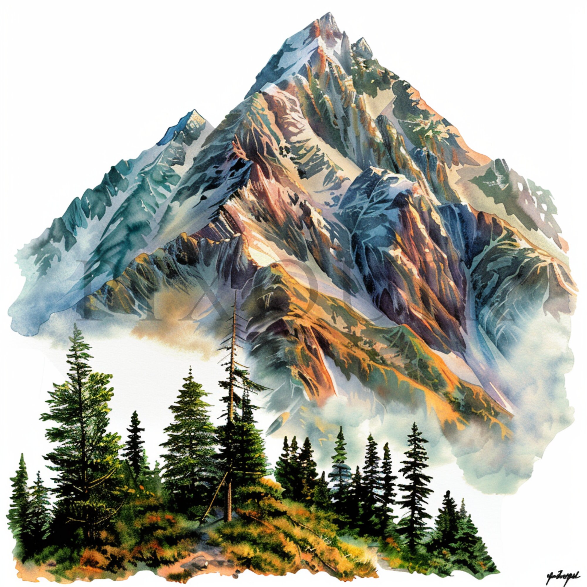 Mountain Clipart 10 High Quality Jpgs Instant Digital Download Mixed ...