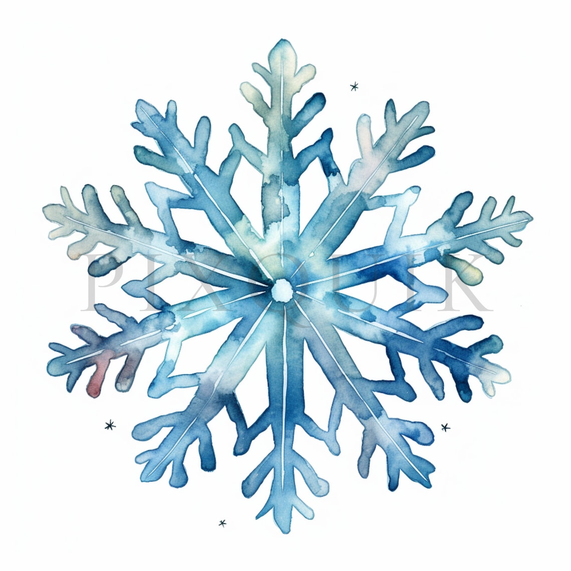 Snowflake Clipart 10 High Quality Jpgs Watercolor Snowflake Clipart ...