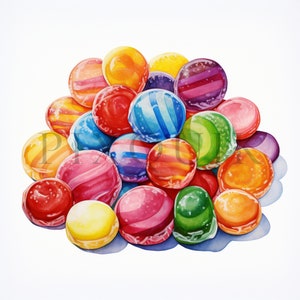 Rainbow Candy Clipart | 10 High Quality Jpgs | Digital Download | Card ...