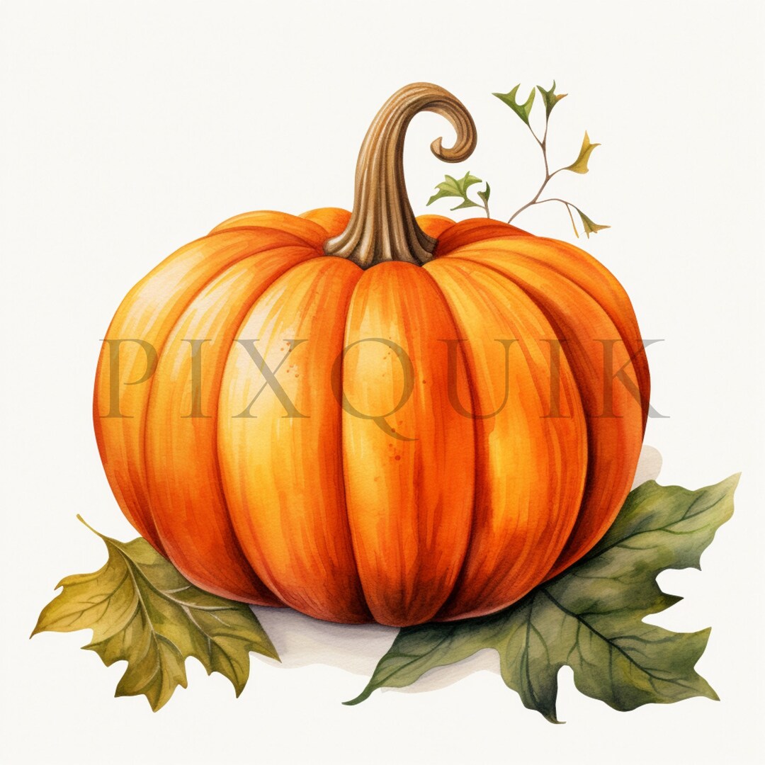 Autumn Pumpkin Clipart | 10 High Quality Jpgs | Instant Digital ...