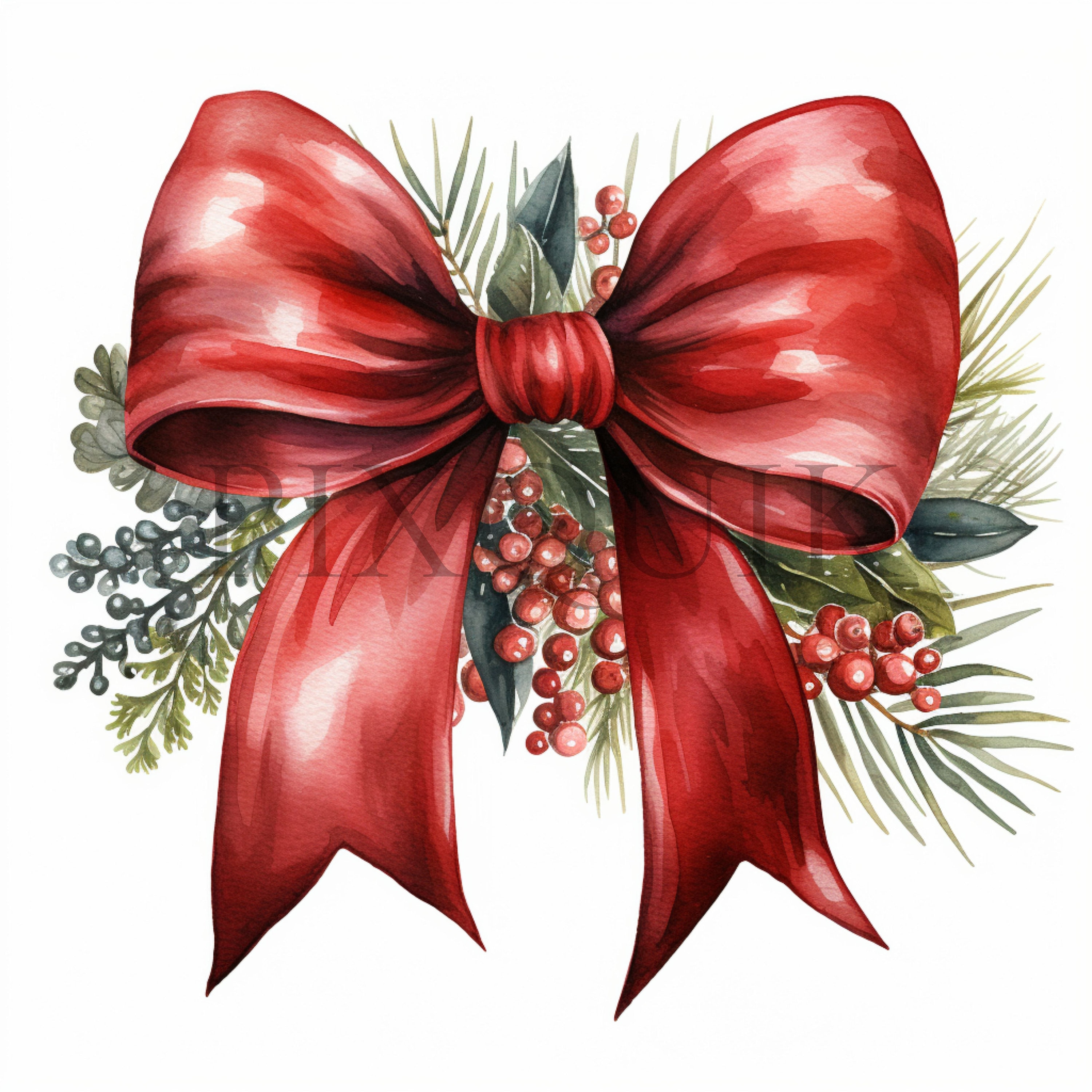 Holiday Bow Clipart | 10 High Quality Jpg's | Digital Download ...