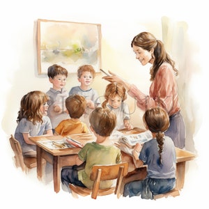 Watercolor Preschool Clipart: Classroom Jpgs (digital Download) - Etsy