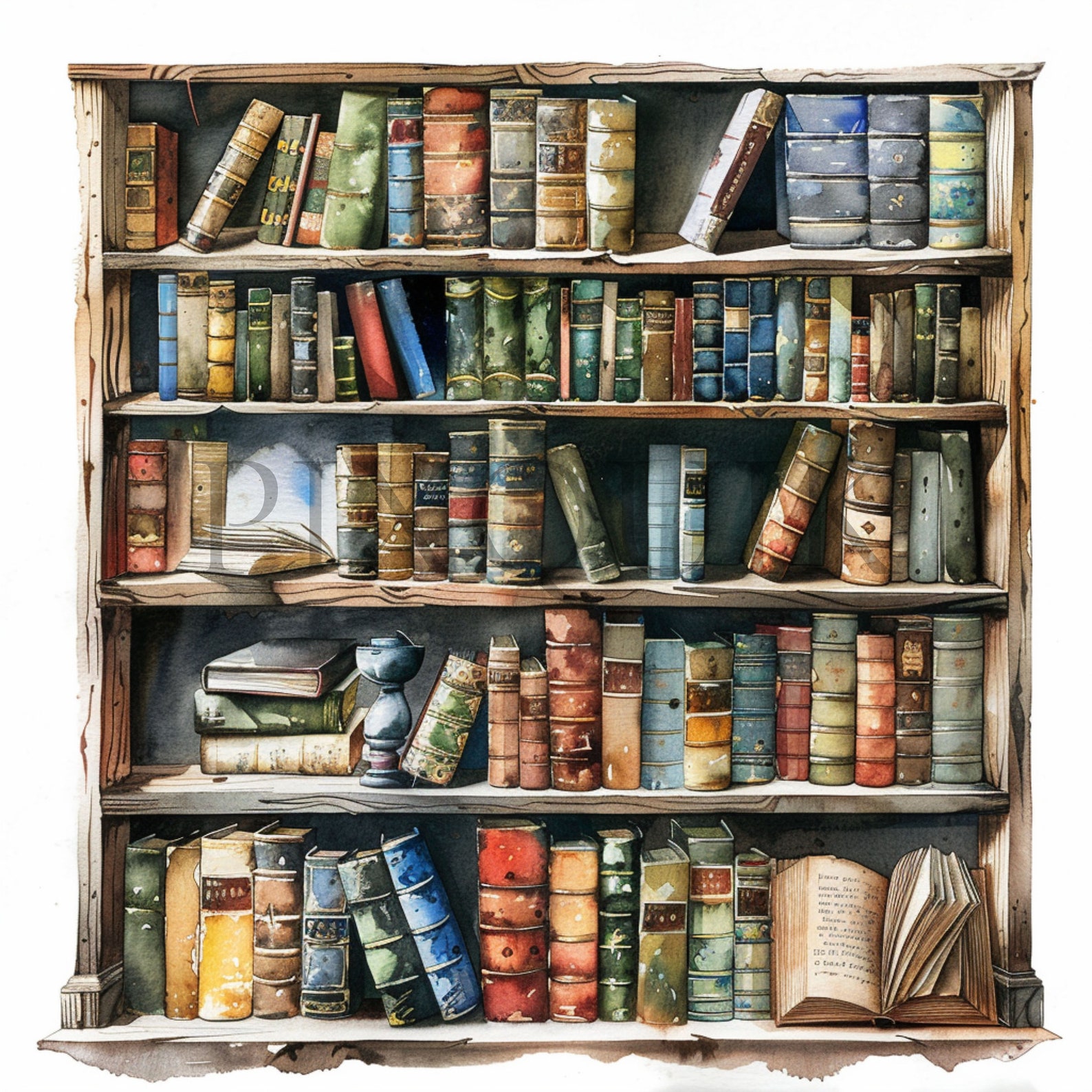 Watercolor Library Books Clipart 10 High Quality Jpgs Library Clipart ...