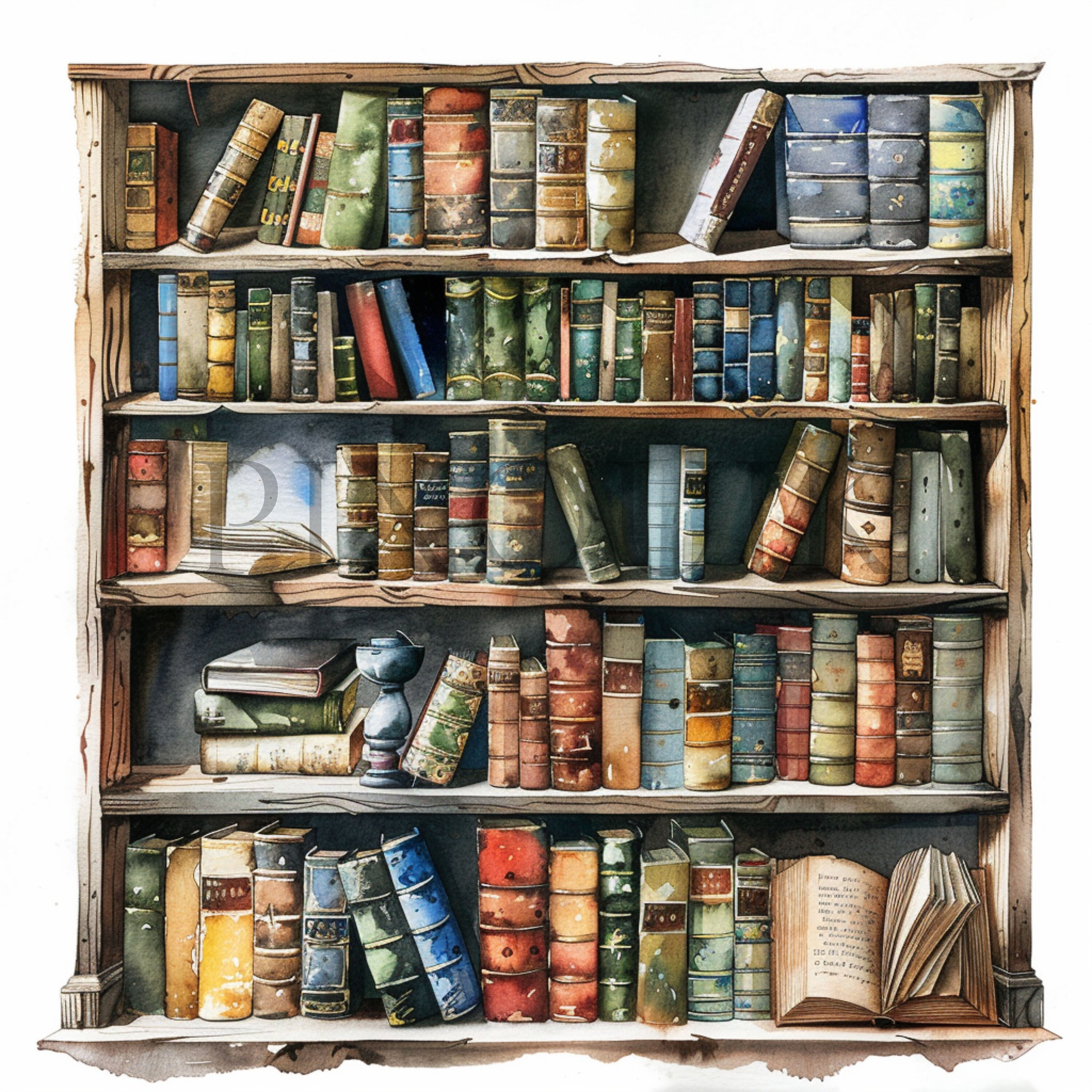 Watercolor Library Books Clipart 10 High Quality Jpgs Library Clipart ...