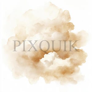 Watercolor Brown Cloud Clipart: Weather Design (JPG & PNG Files) - Etsy