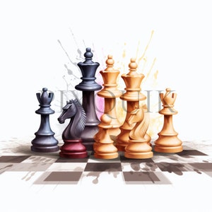 Chess Art Clipart | Game Board Printable Artwork (digital Download) - Etsy