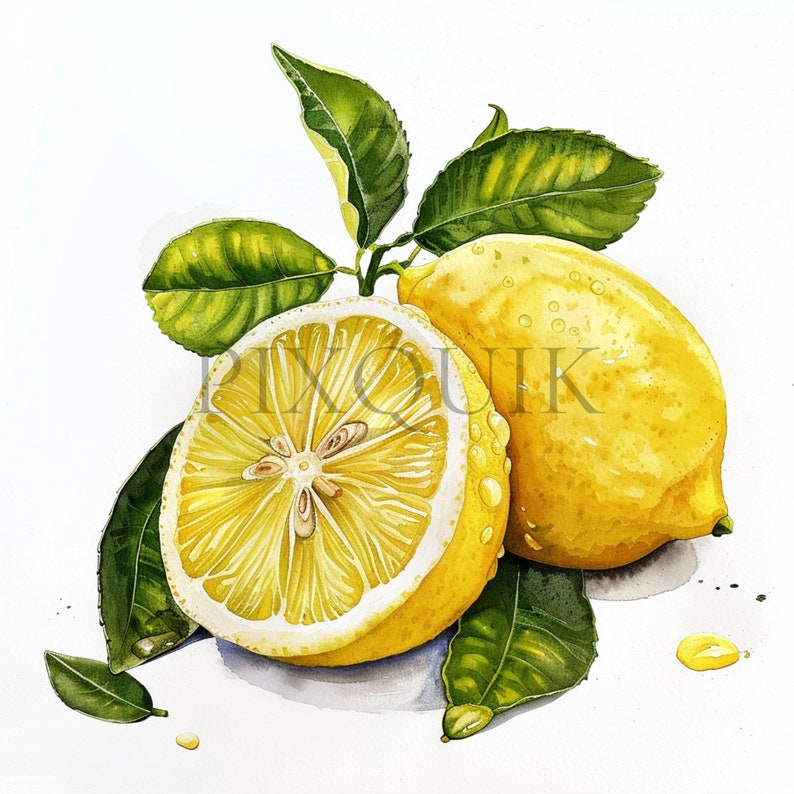 Watercolor Lemons Clipart | 10 High Quality JPG | Nursery Art | Lemons ...