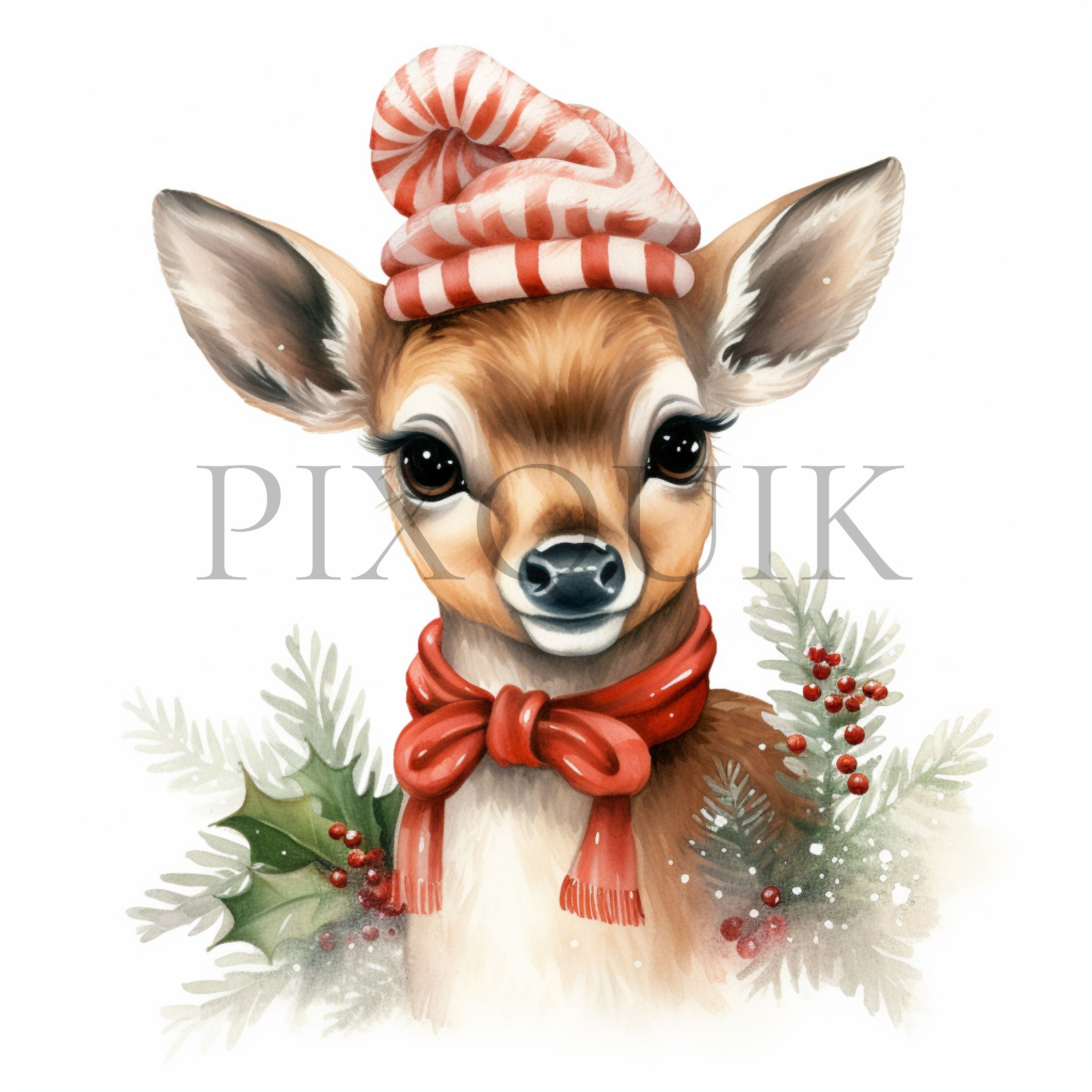 Christmas Fawn Clipart 10 High Quality Jpg's Digital Download Holiday ...