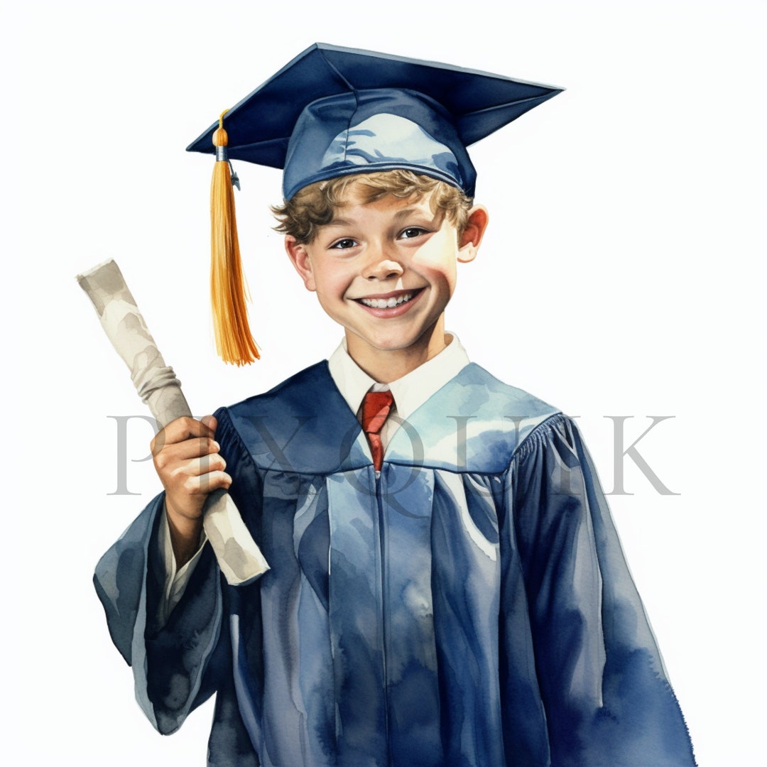 Watercolor School Graduate Clipart | 11 High Quality Jpgs | Digital ...
