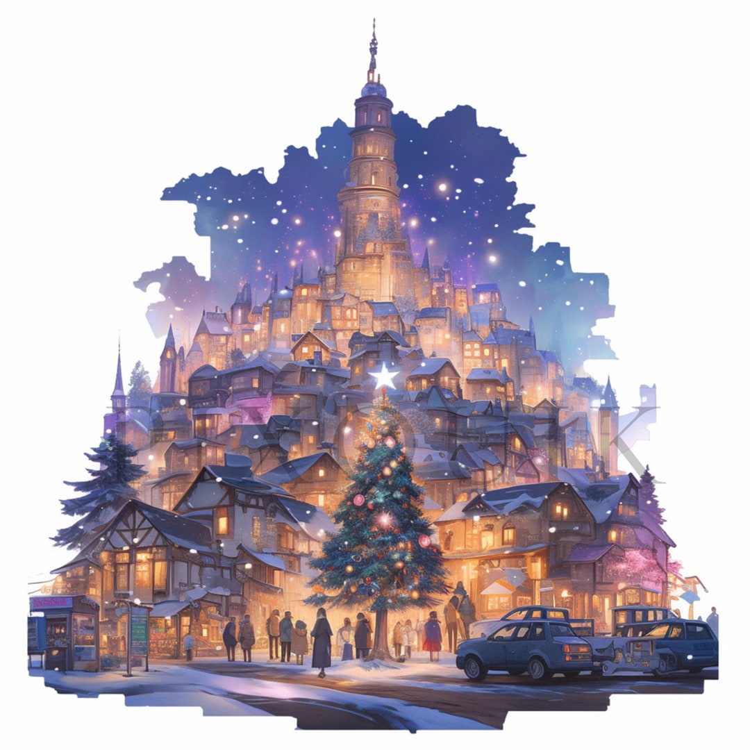 Holiday City Clipart | 10 High Quality Jpgs | Digital Download | Winter ...