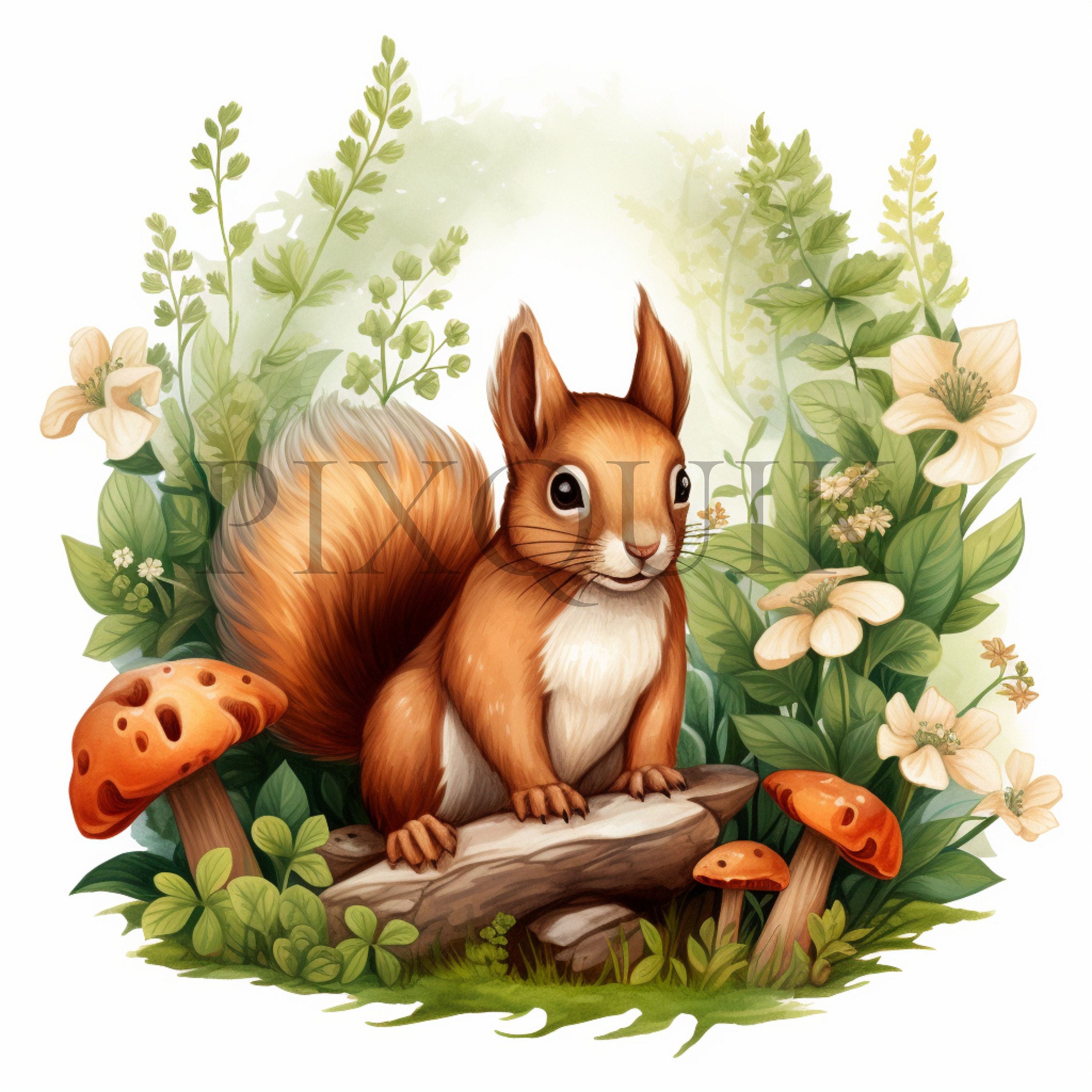 Woodland Animal Clipart Squirrel Clipart 10 High Quality JPG Cute ...