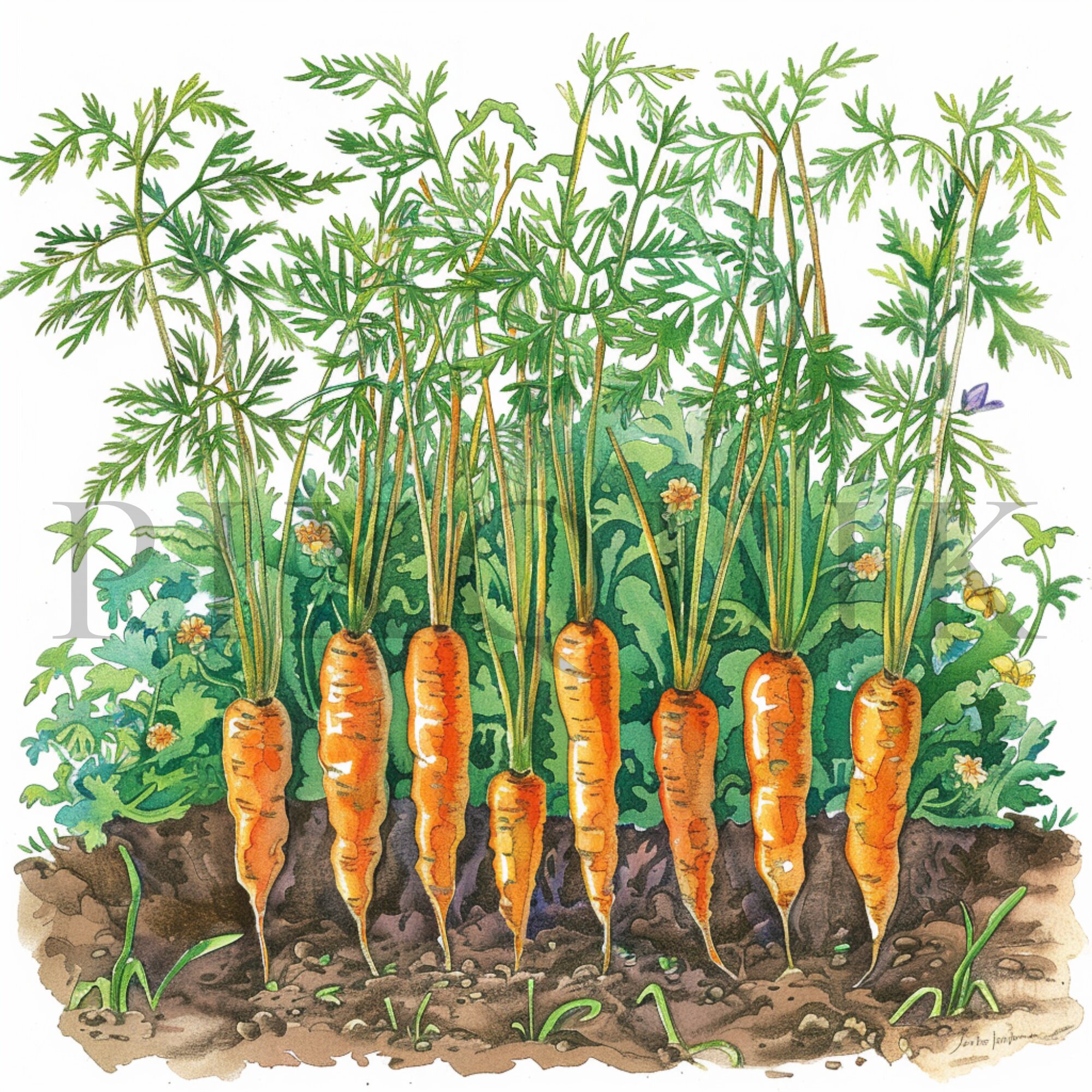 Watercolor Carrot Clipart | Garden Vegetable Art (digital Download) - Etsy