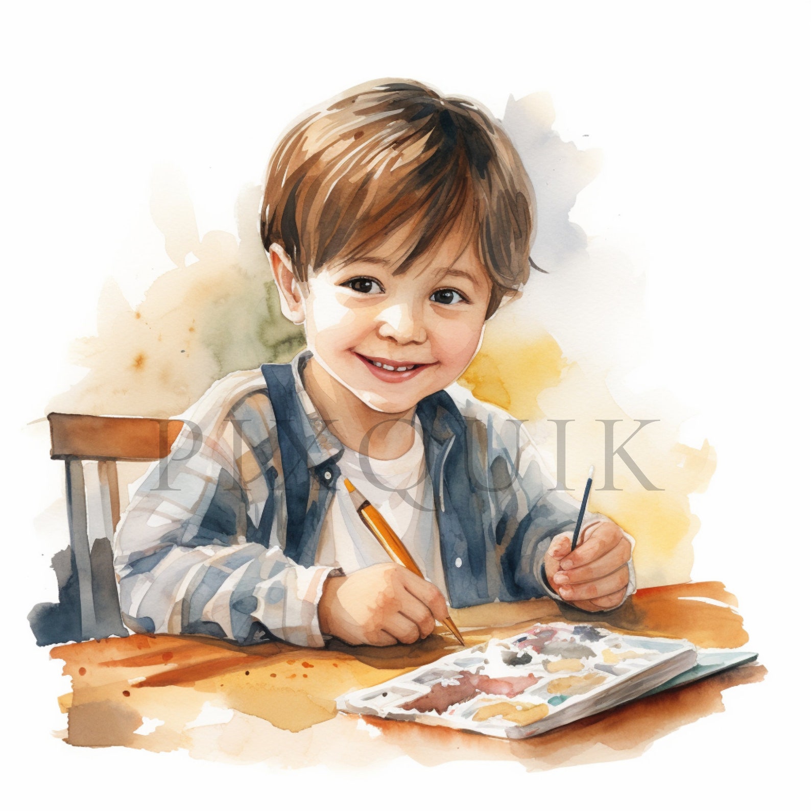 Watercolor Preschool Clipart | Educational Art (digital Download) - Etsy