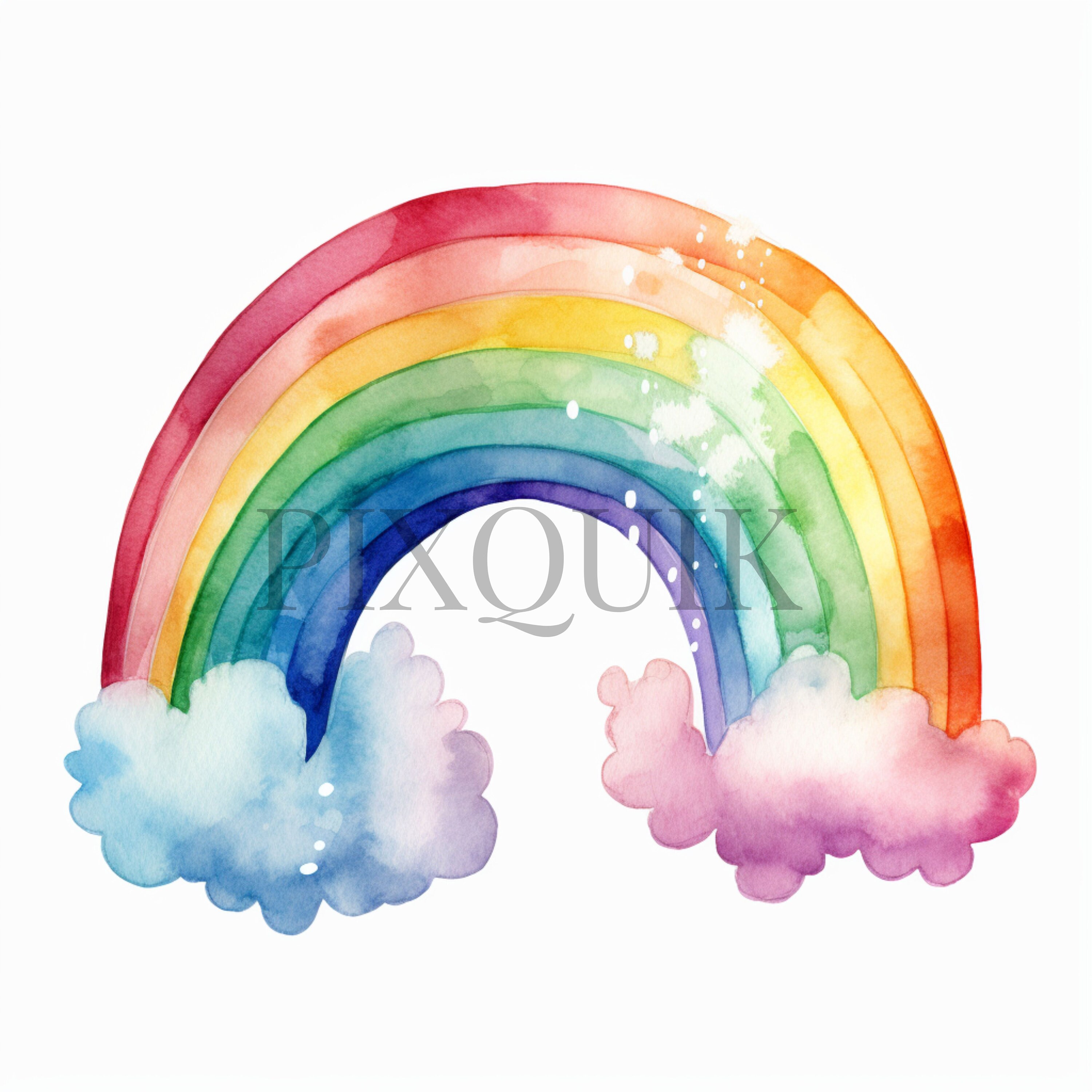 Watercolor Rainbow Clipart 10 High Quality Jpgs Rainbow Clip Art ...