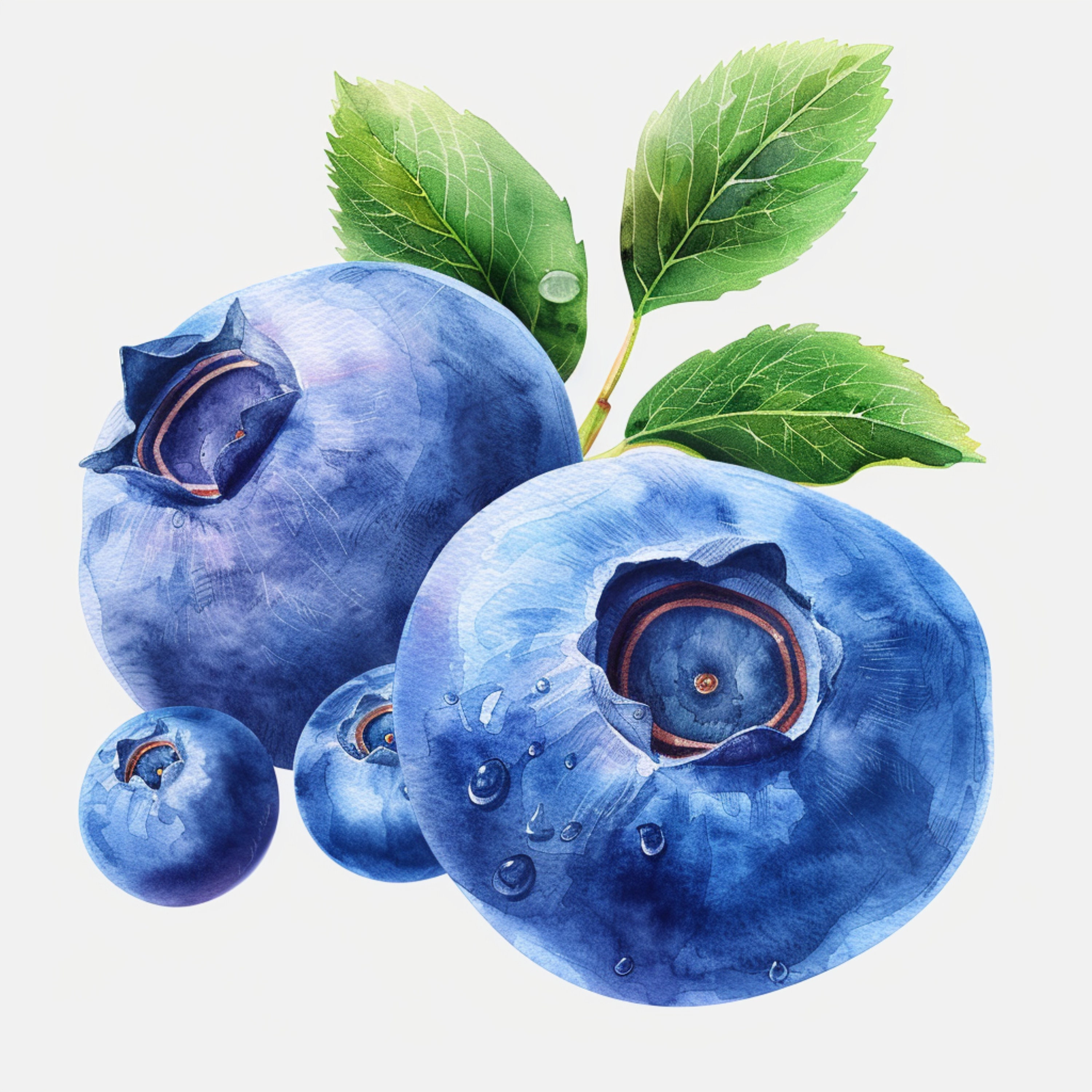 Watercolor Blueberries Clipart 10 High Quality Jpgs Digital Download ...