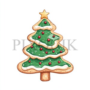 Christmas Tree Cookie Clipart 10 Jpg's Files and PNG Card Making ...