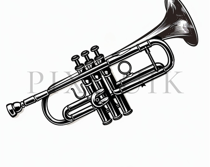 10 Modern Trumpet Clipart Bundle - High Quality Images - Digital ...