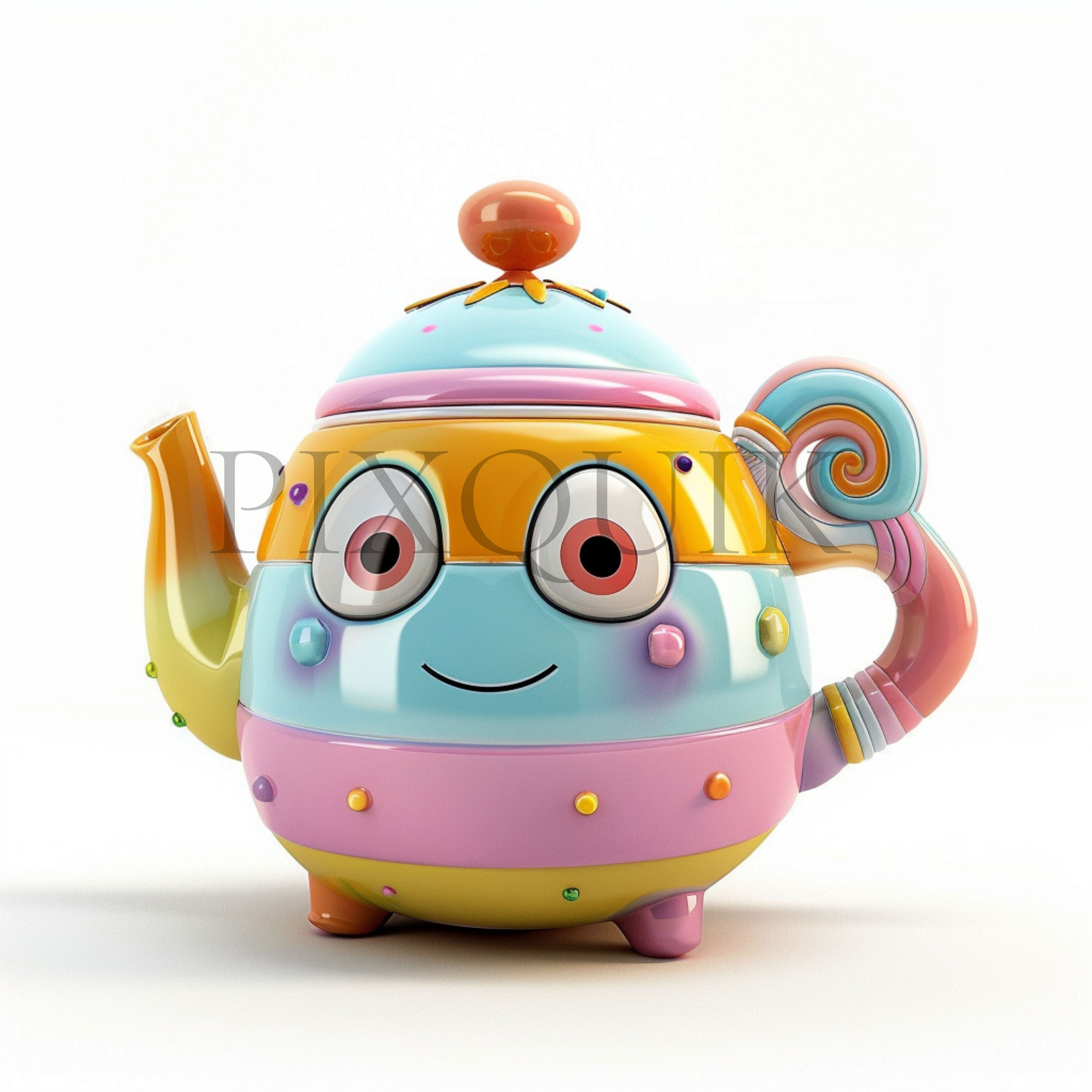 Watercolor Cute Teapot Clipart 10 High Quality Jpg's Teapot Clipart 2D ...