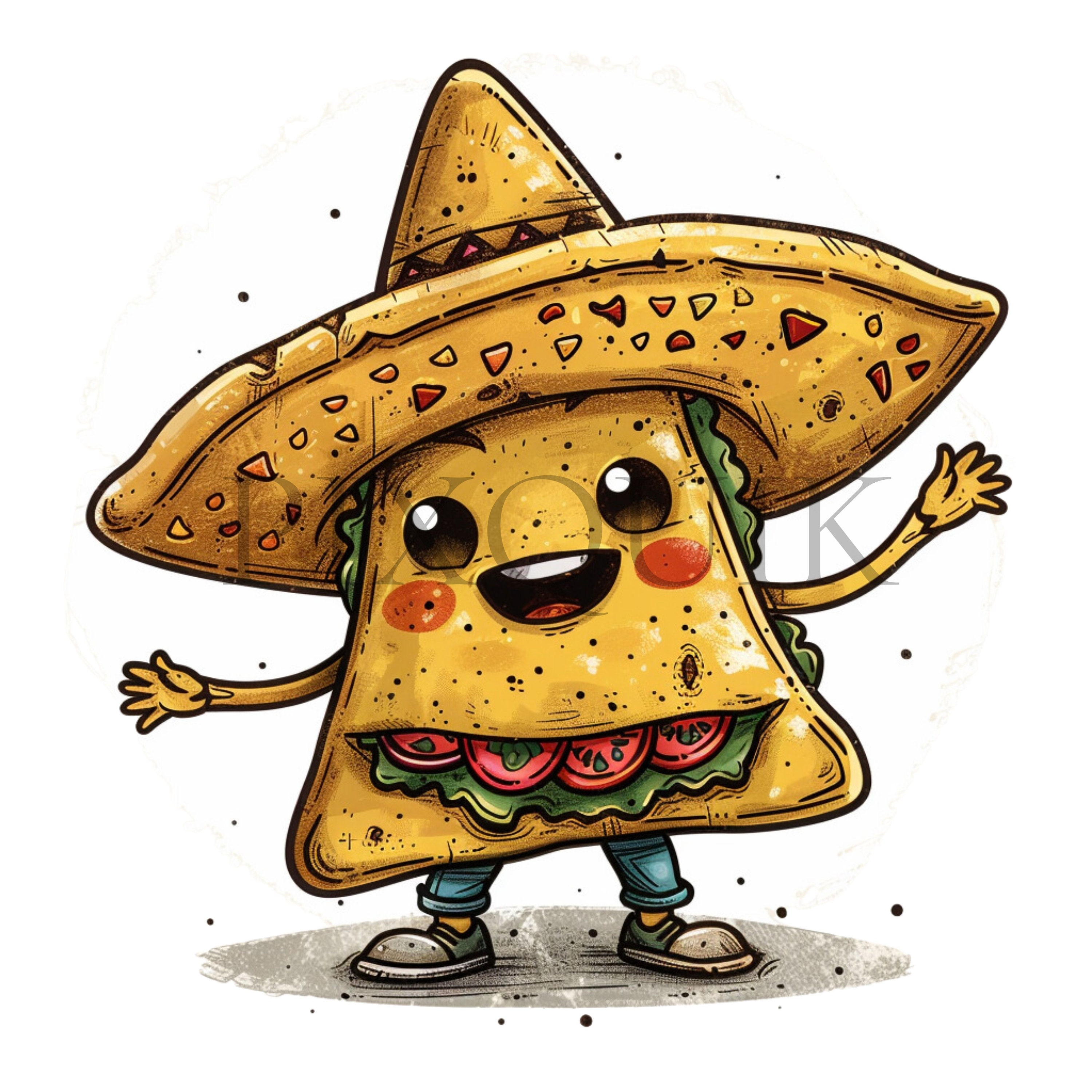 Watercolor Cartoon Nachos Clipart 10 High-quality Jpgs Nachos Digital ...