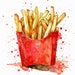 Watercolor French Fries Clipart 10 High Quality Jpgs Food Clipart Junk ...