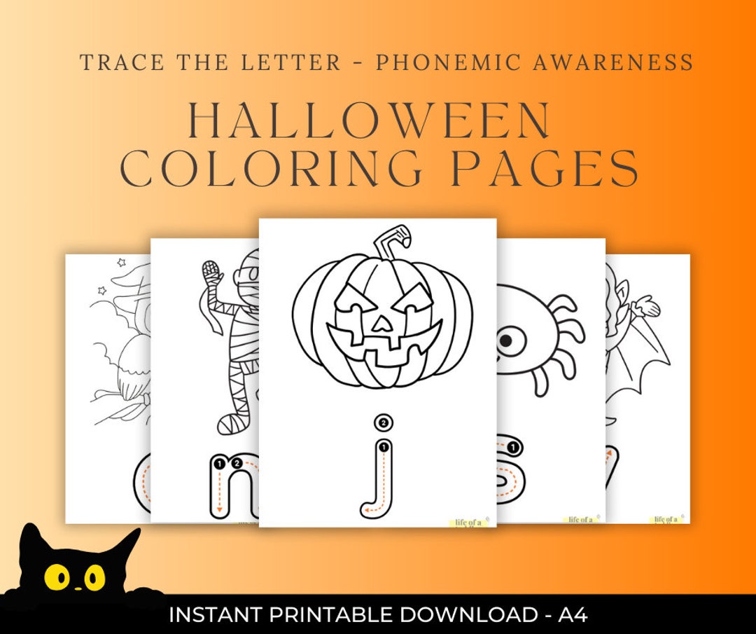 Halloween ALPHABET Coloring Sheets Montessori Inspired - Etsy