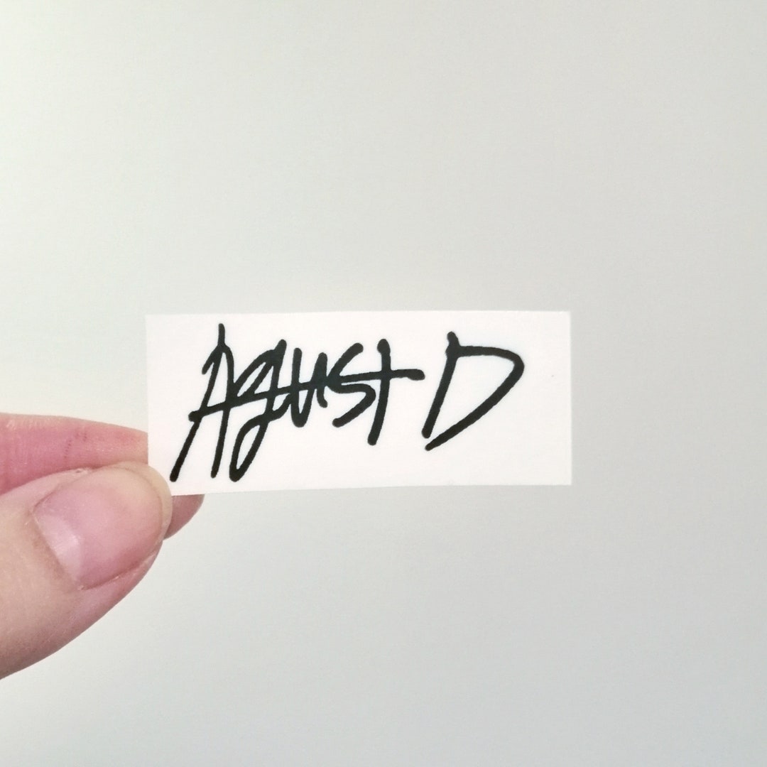 Agustd Sticker for Window Adhesive Text Album D-day Logo Transparent ...