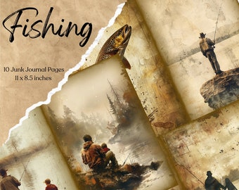Fishing Junk Journal Pages, Fishermen Ephemera, Vintage Fisherman ...