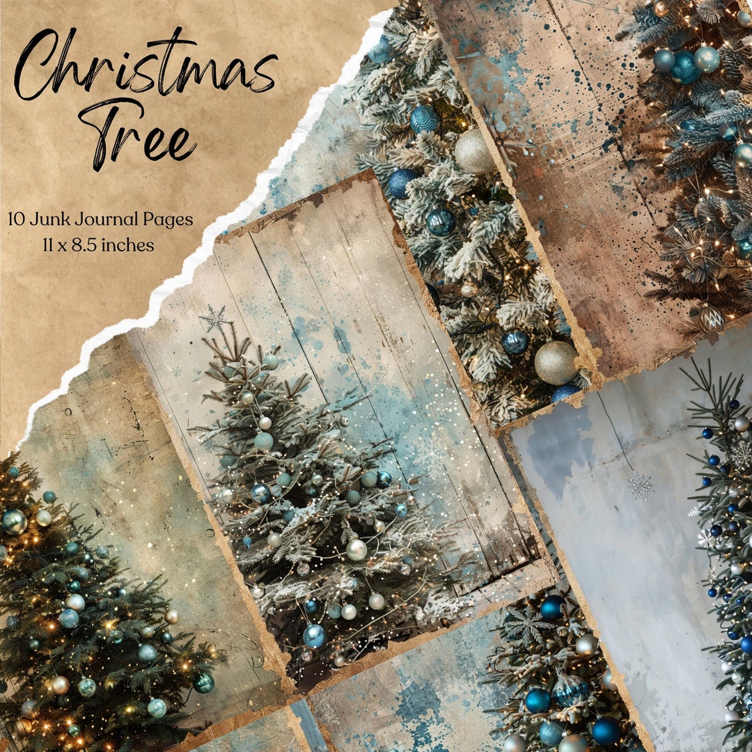 Christmas Junk Journal Kit Christmas Junk Journal Page Christmas Tree ...