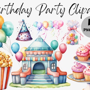 Birthday Party Clipart | Party PNG Bundle | Images for Scrapbook ...