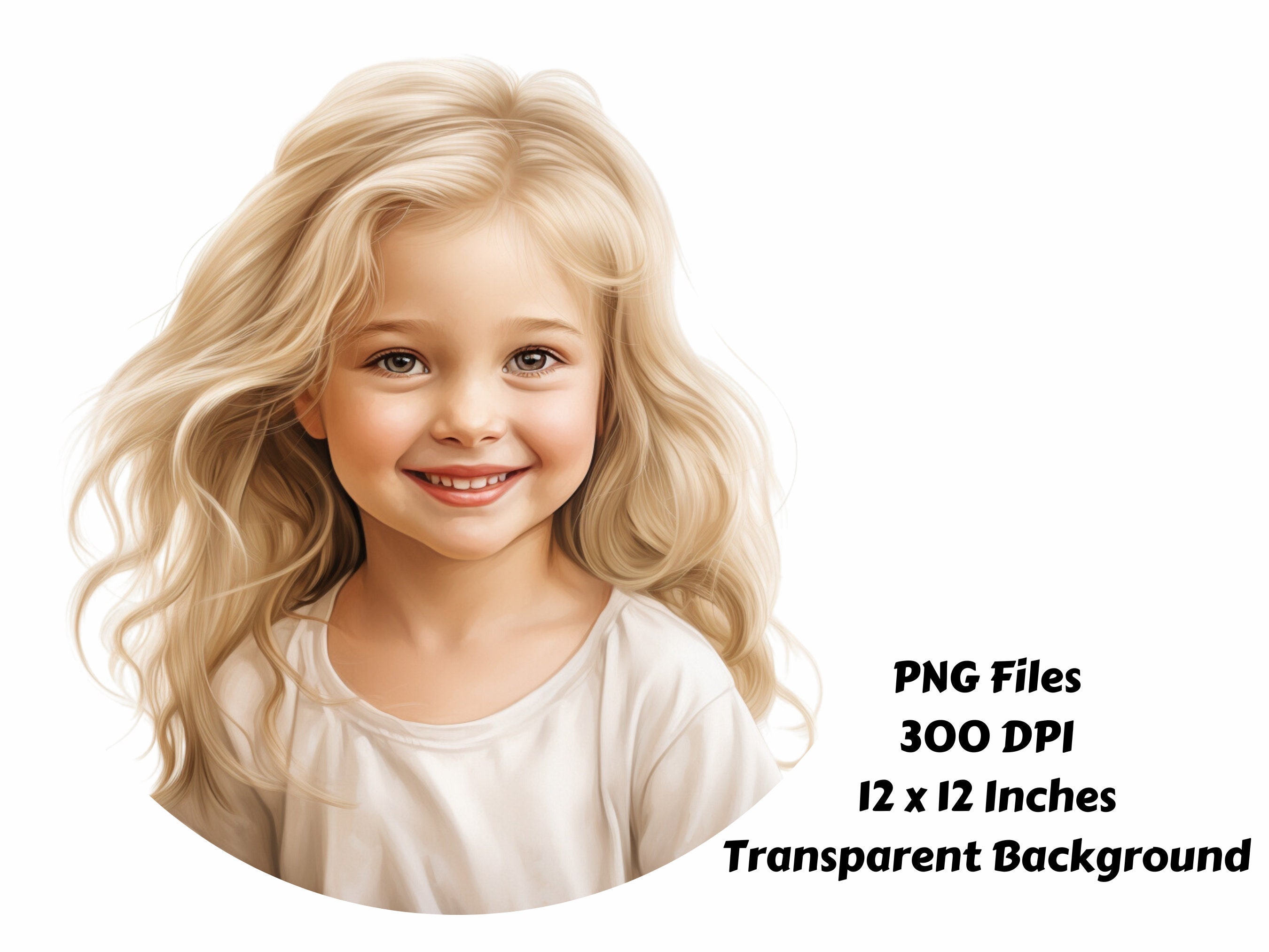 Watercolor Little Blonde Girl Clipart PNG Clipart Element Summer Girl ...