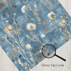 Blue Floral Digital Printable Paper Seamless Faded Shabby Chic Digital ...