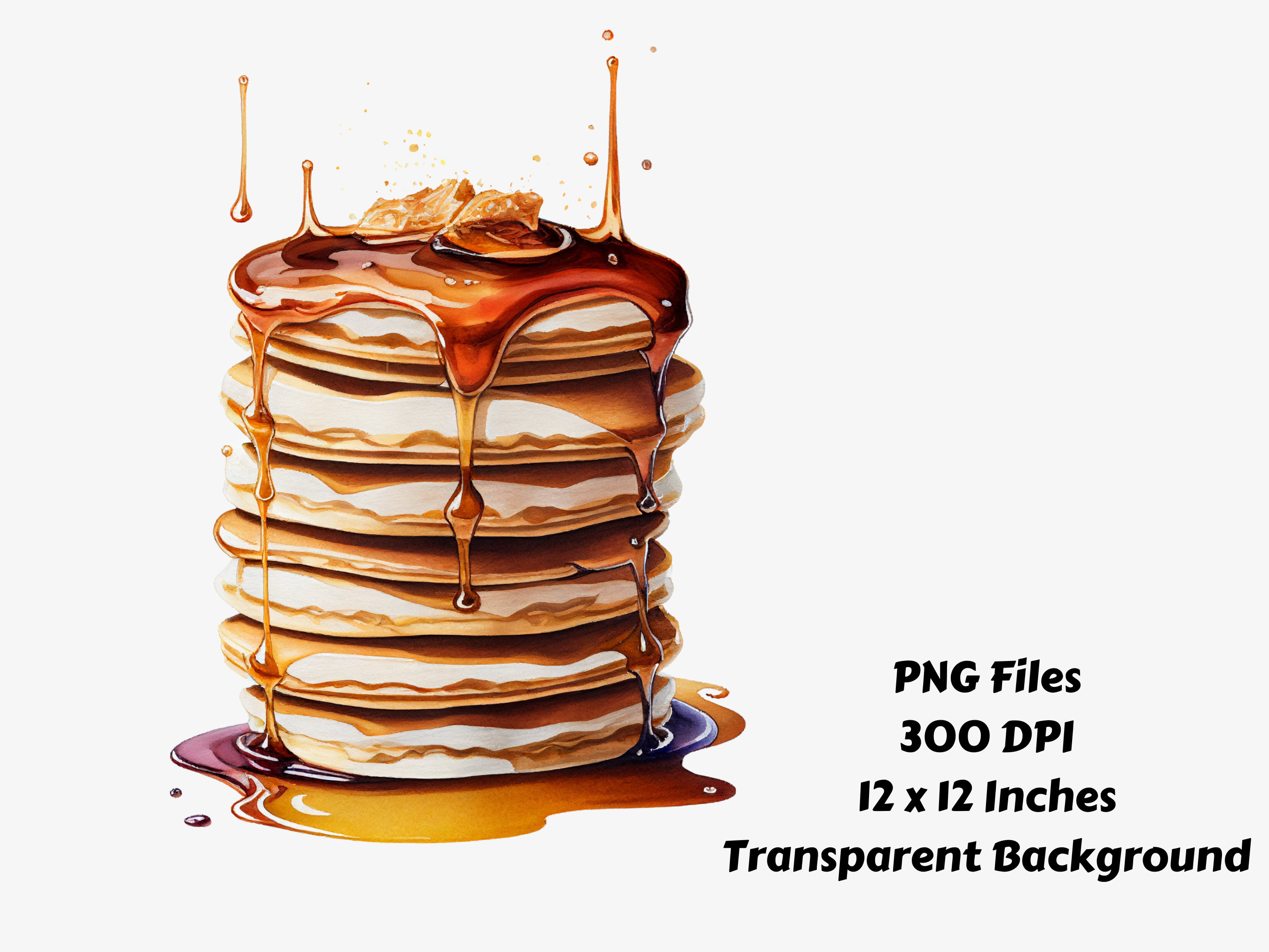Watercolor Pancake Clipart Bundle Pancake Digital Images Pancake ...
