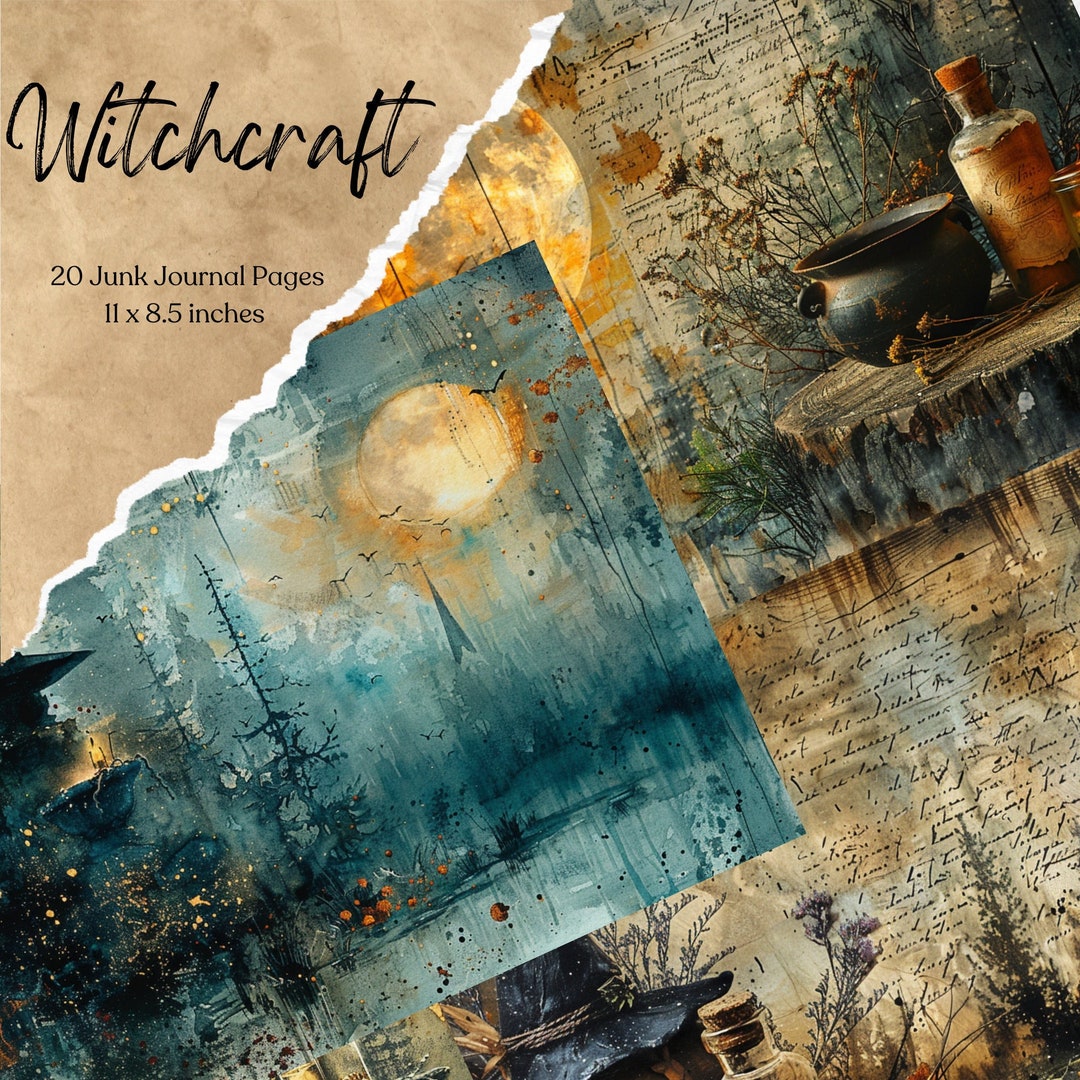 Witchcraft Junk Journal Pages Digital Scrapbook Paper Kit Printable ...