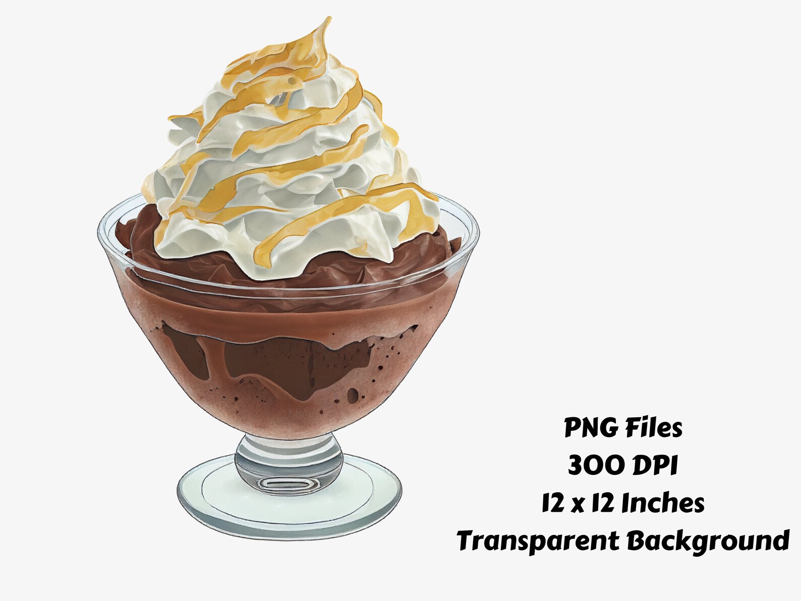 Watercolor Chocolate Mousse Clipart Bundle | Mousse Digital Images ...