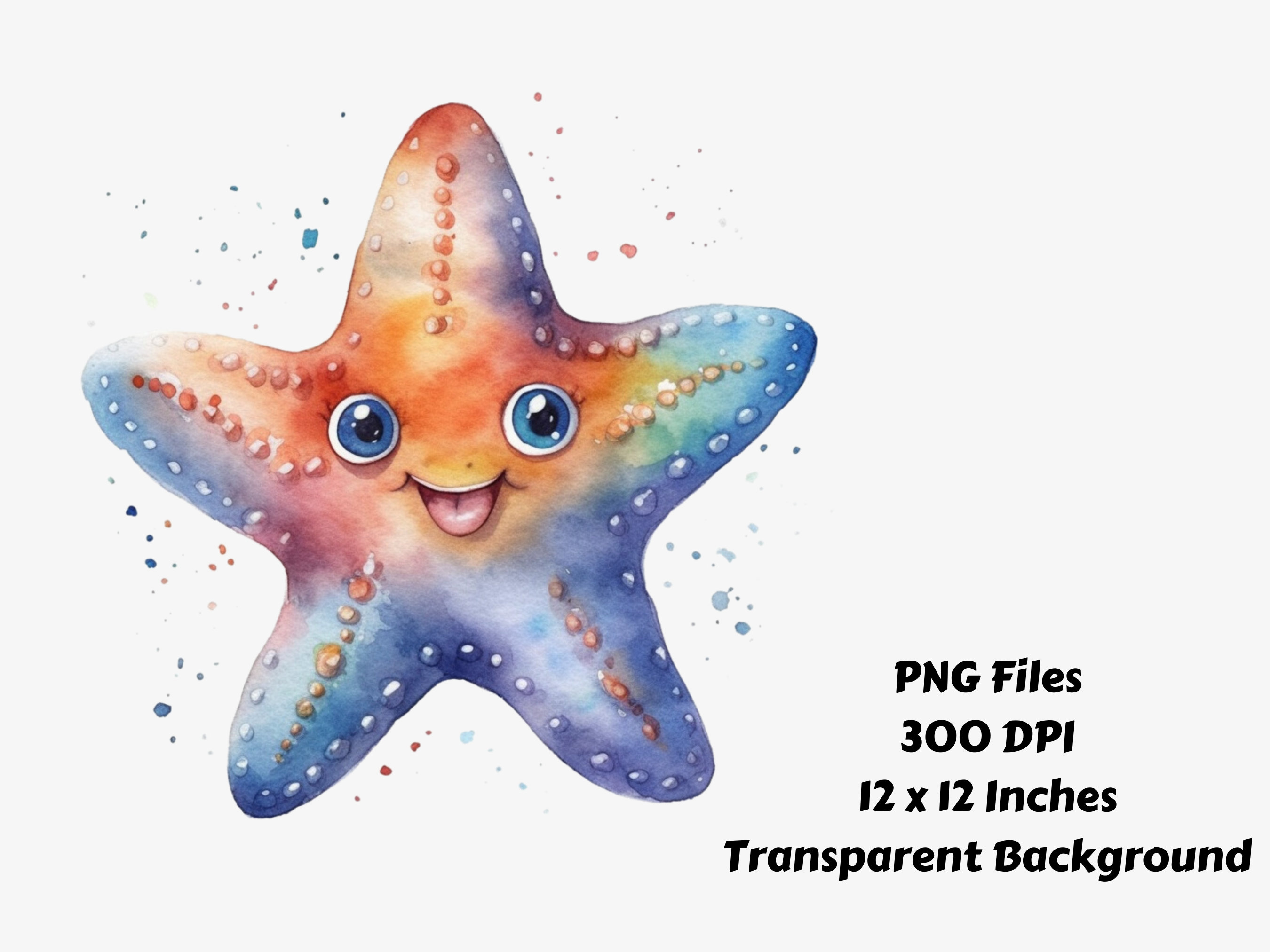 Watercolor Starfish Clipart Bundle Starfish Digital Images - Etsy