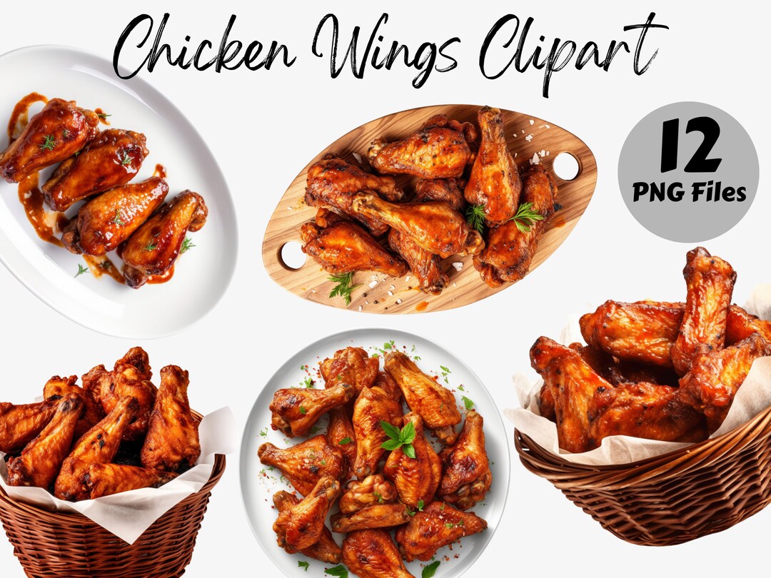 Watercolor Chicken Wings Clipart Bundle | Chicken PNG | Fast Food ...