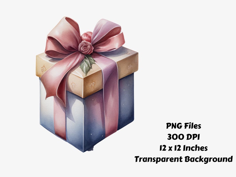 Watercolor Gift Box Clipart Bundle Gift Box Digital Images Gift Box ...