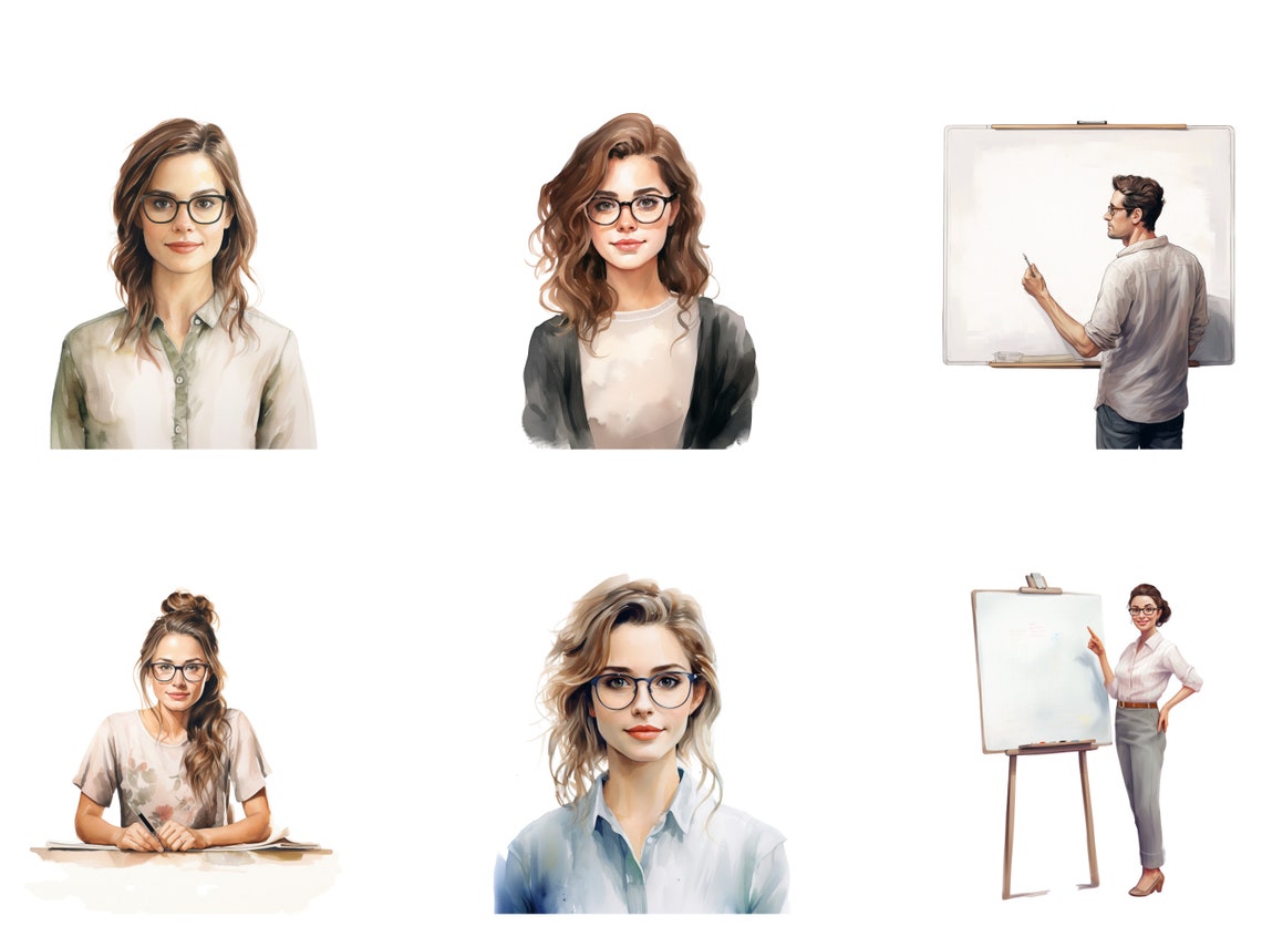 Watercolor Teacher Clipart Teaching PNG School Teacher Clipart Clip Art ...