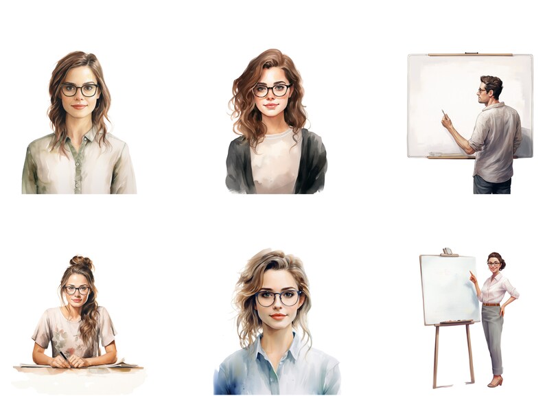 Watercolor Teacher Clipart Teaching PNG School Teacher Clipart Clip Art ...