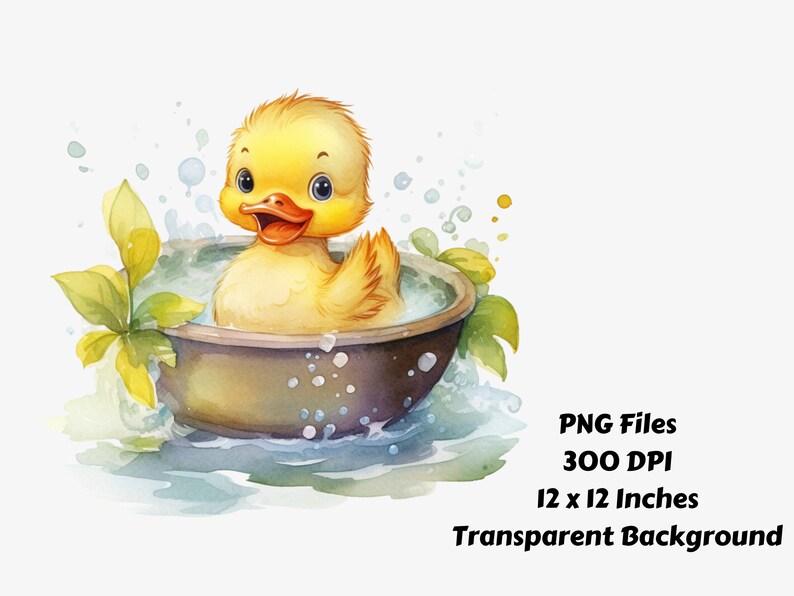 Watercolor Duckling Clipart Bundle Duckling PNG Duckling - Etsy