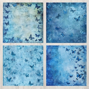 Blue Butterfly Printable Digital Paper Pack | Background | Card Making ...