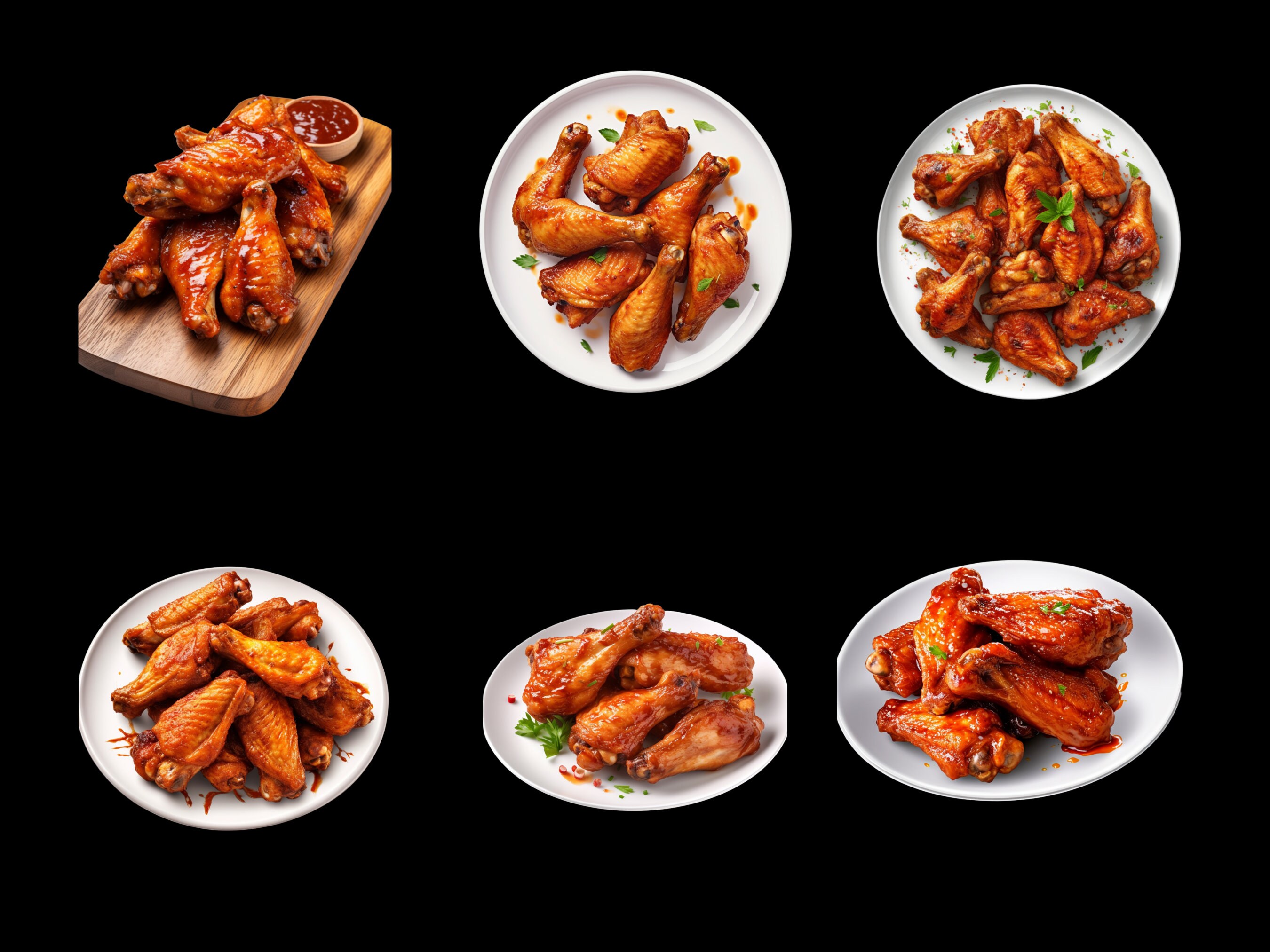 Watercolor Chicken Wings Clipart Bundle Chicken PNG Fast Food Digital ...